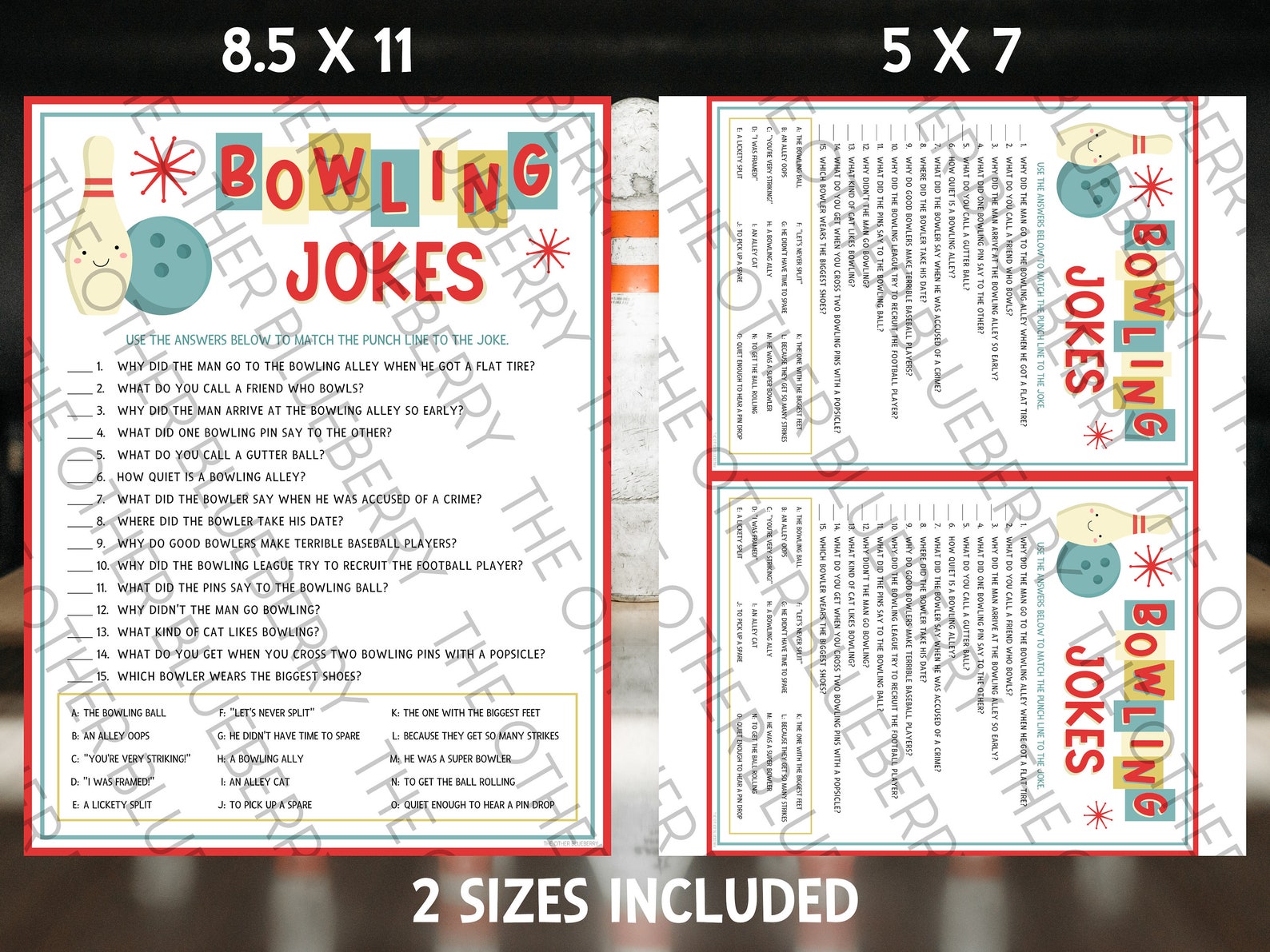 Bowling Jokes Bowling Party Game Bowling Birthday Game - Etsy