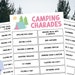 Camping Charades 42 Phrases to Act Out Glamping Party Campout Summer ...