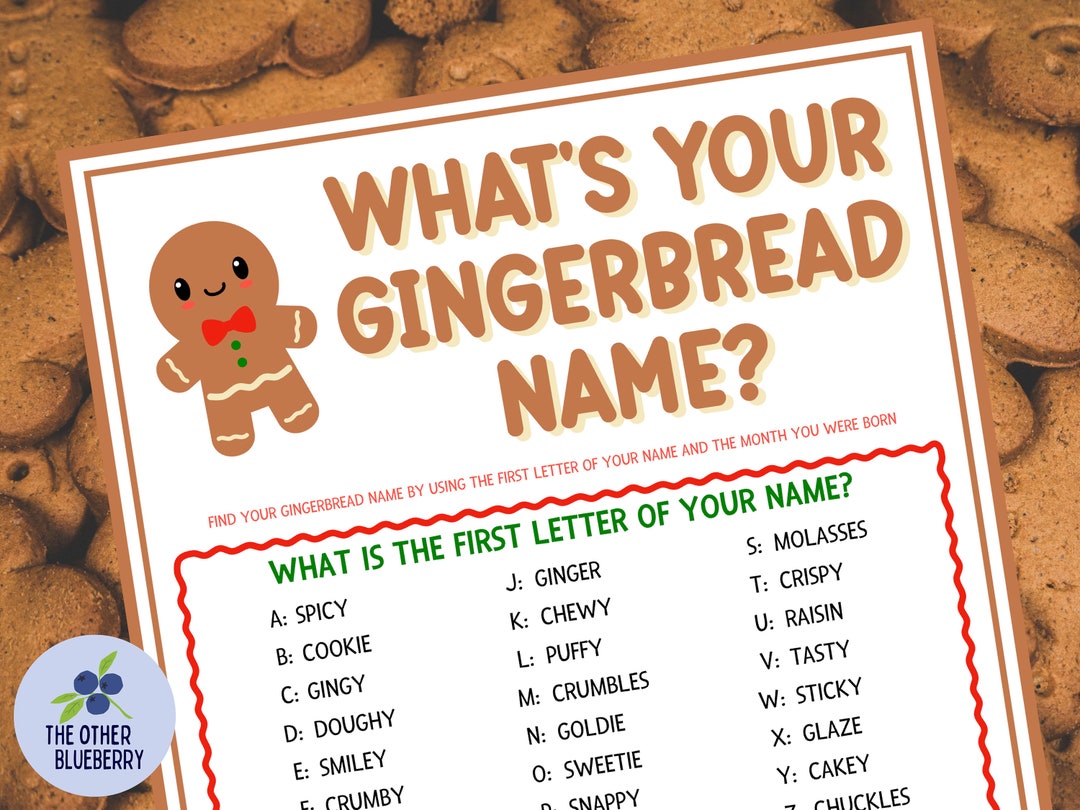 What's Your Gingerbread Name Game With Nametags & Sign | Gingerbread ...