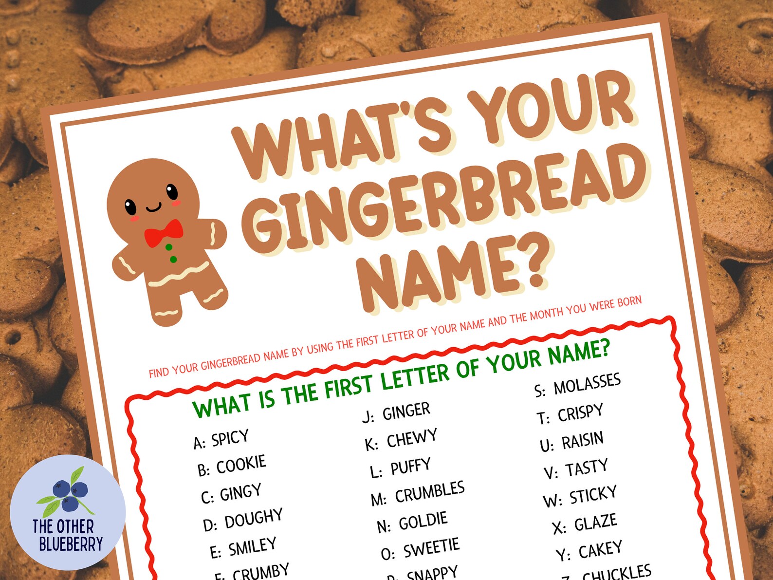 What's Your Gingerbread Name Game With Nametags & Sign | Gingerbread ...