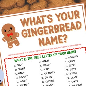 What's Your Gingerbread Name Game With Nametags & Sign | Gingerbread ...