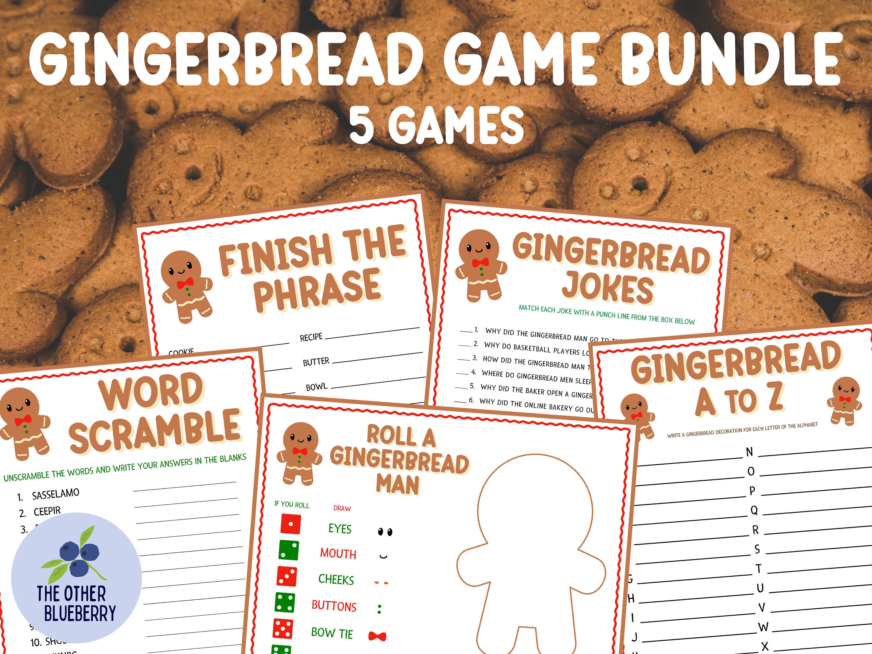 Gingerbread Game Bundle 5 Games Gingerbread (Instant Download) - Etsy