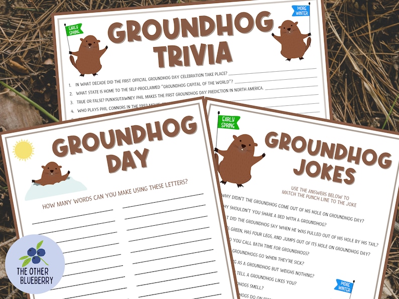 Groundhog Day Game Bundle 6 Groundhog Day Games What's Your Groundhog ...