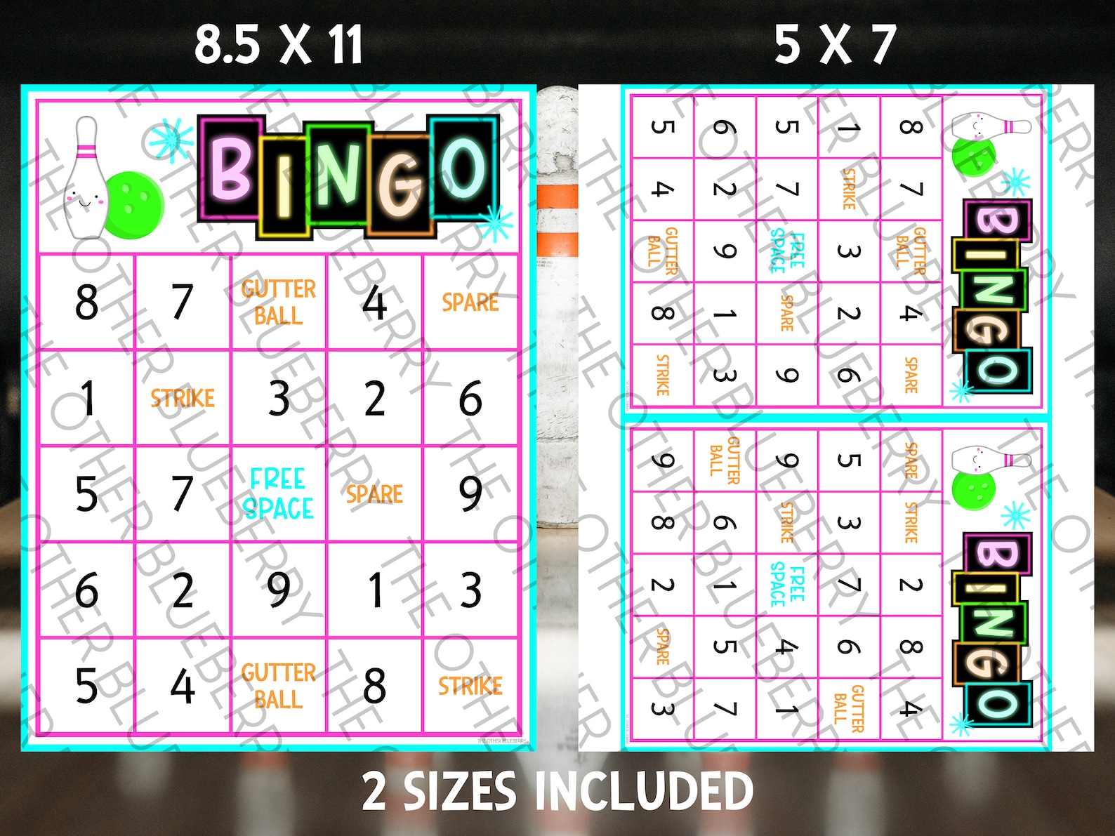 Bowling Bingo | 20 Bingo Cards | Cosmic Bowling Birthday Party Game ...