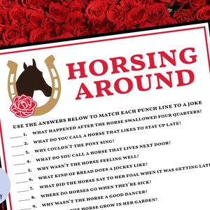 Derby Game | Horse Jokes | Kentucky Derby Party Game | Run for the ...