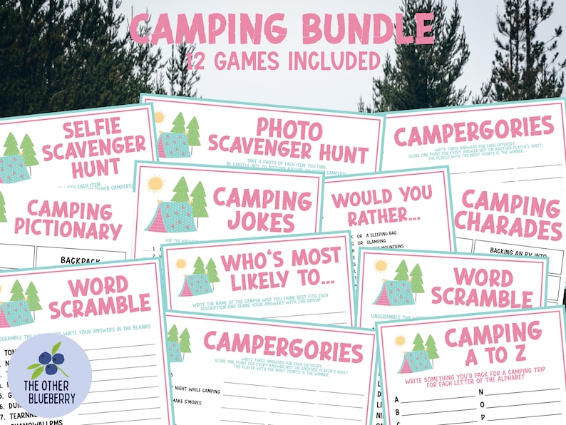 Camping Game Bundle 12 Games Camping Games Glamping - Etsy