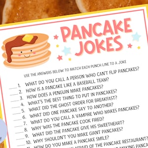 Pancake Jokes Pancake Party Game Pancakes and Pajamas Party Slumber ...