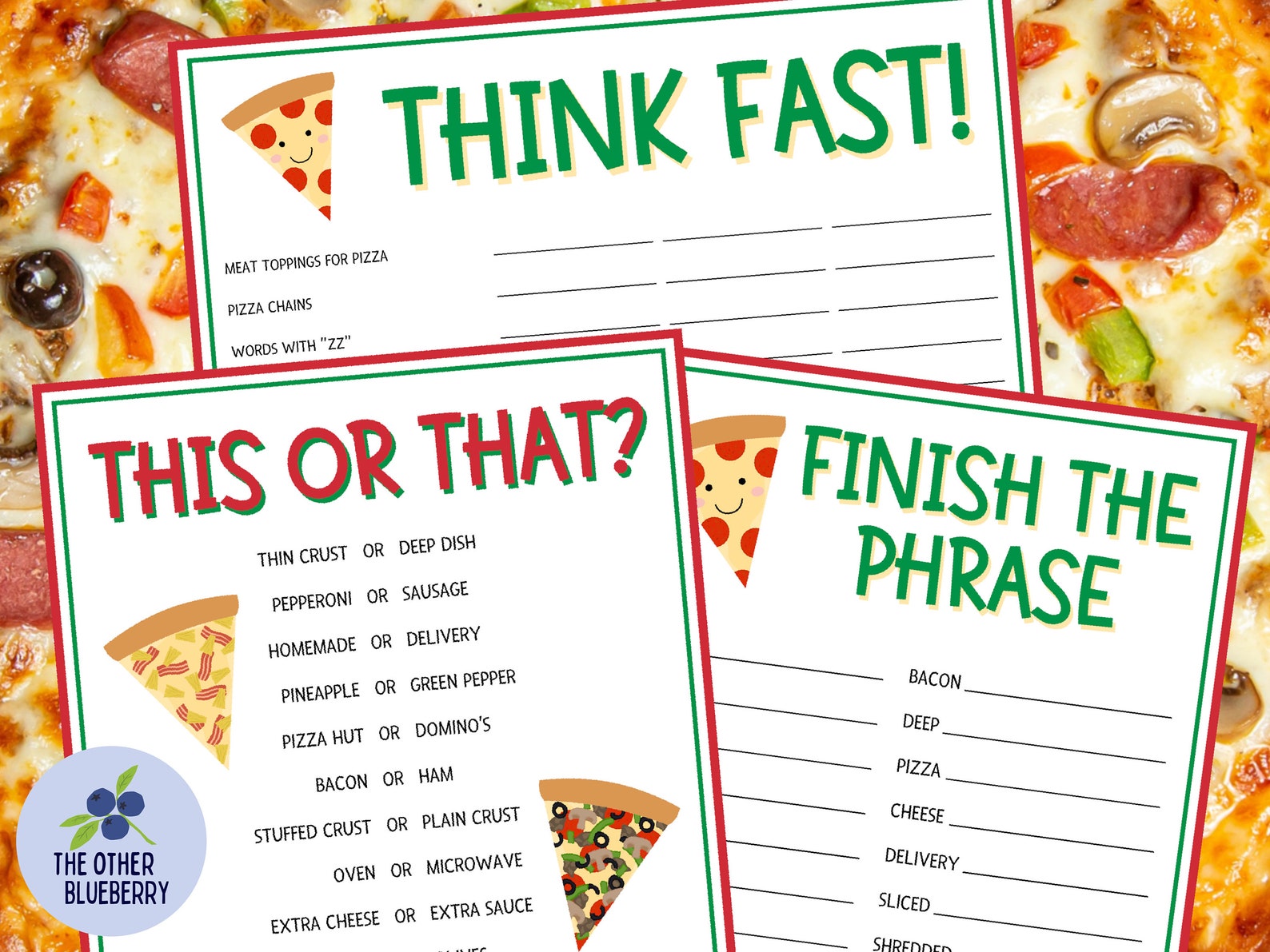 Pizza Game Bundle 7 Games Pizza Party Games Pizza Night - Etsy