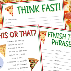 Pizza Game Bundle | 7 Games | Pizza Party Games | Pizza Night ...