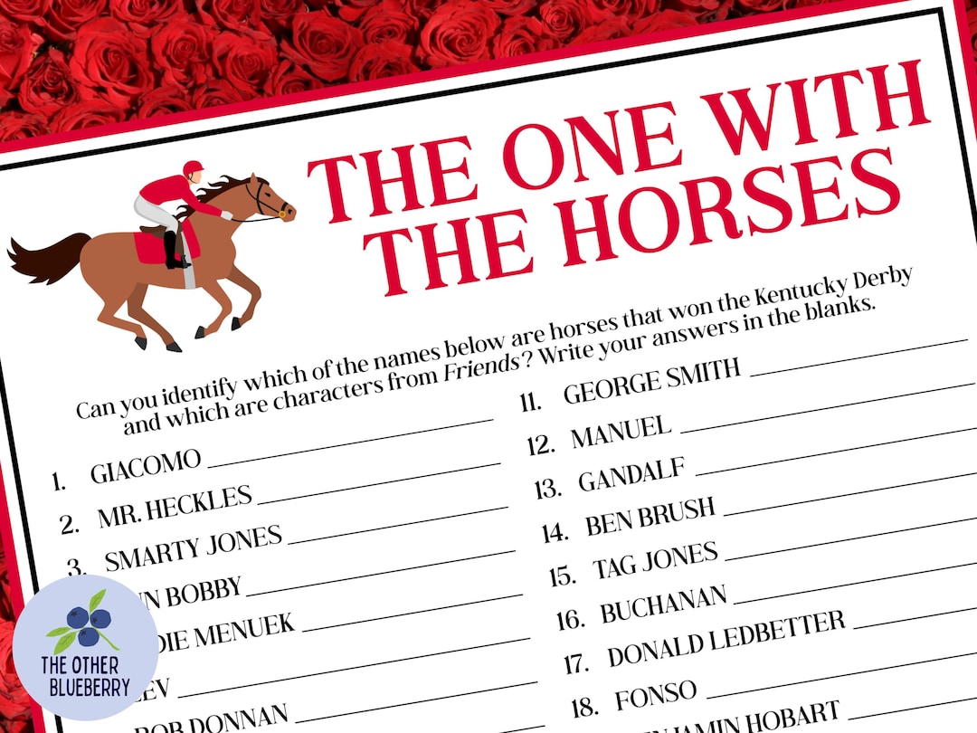 Derby Game | the One With the Horses | Kentucky Derby Party Game | Run ...