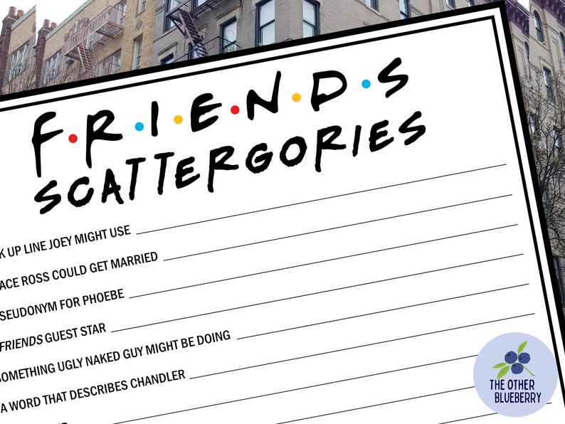 FRIENDS Scattergories 2 Games 20 Questions Friends TV - Etsy
