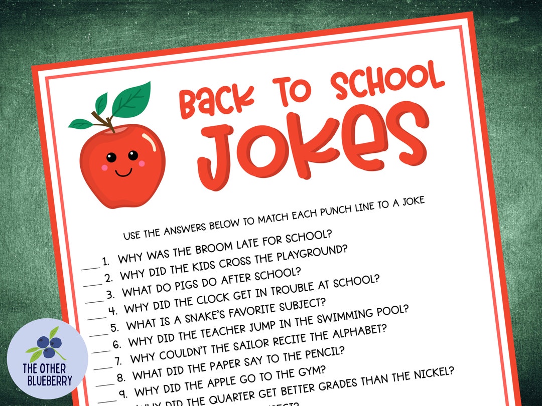 Back to School Jokes | Back to School Party Game | Classroom Game | 1st ...