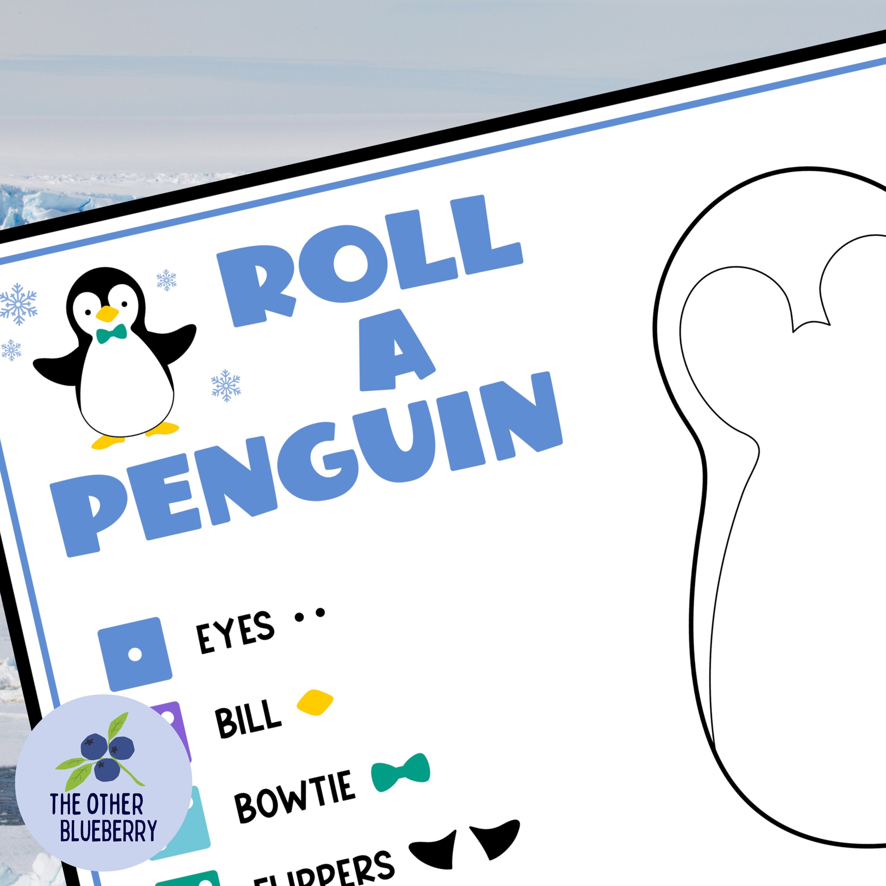 Roll a Penguin Game Penguin Party Game Winter Printable Game Classroom ...