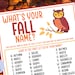 What's Your Fall Name Game With Name Tags & Sign Fall Party Game 1st ...