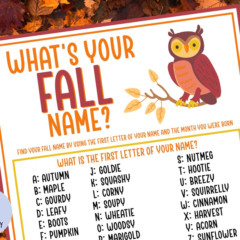 Fall Themed Name Tags - Etsy