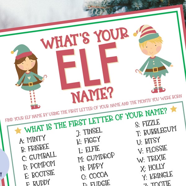 Whats Your Elf Name - Etsy