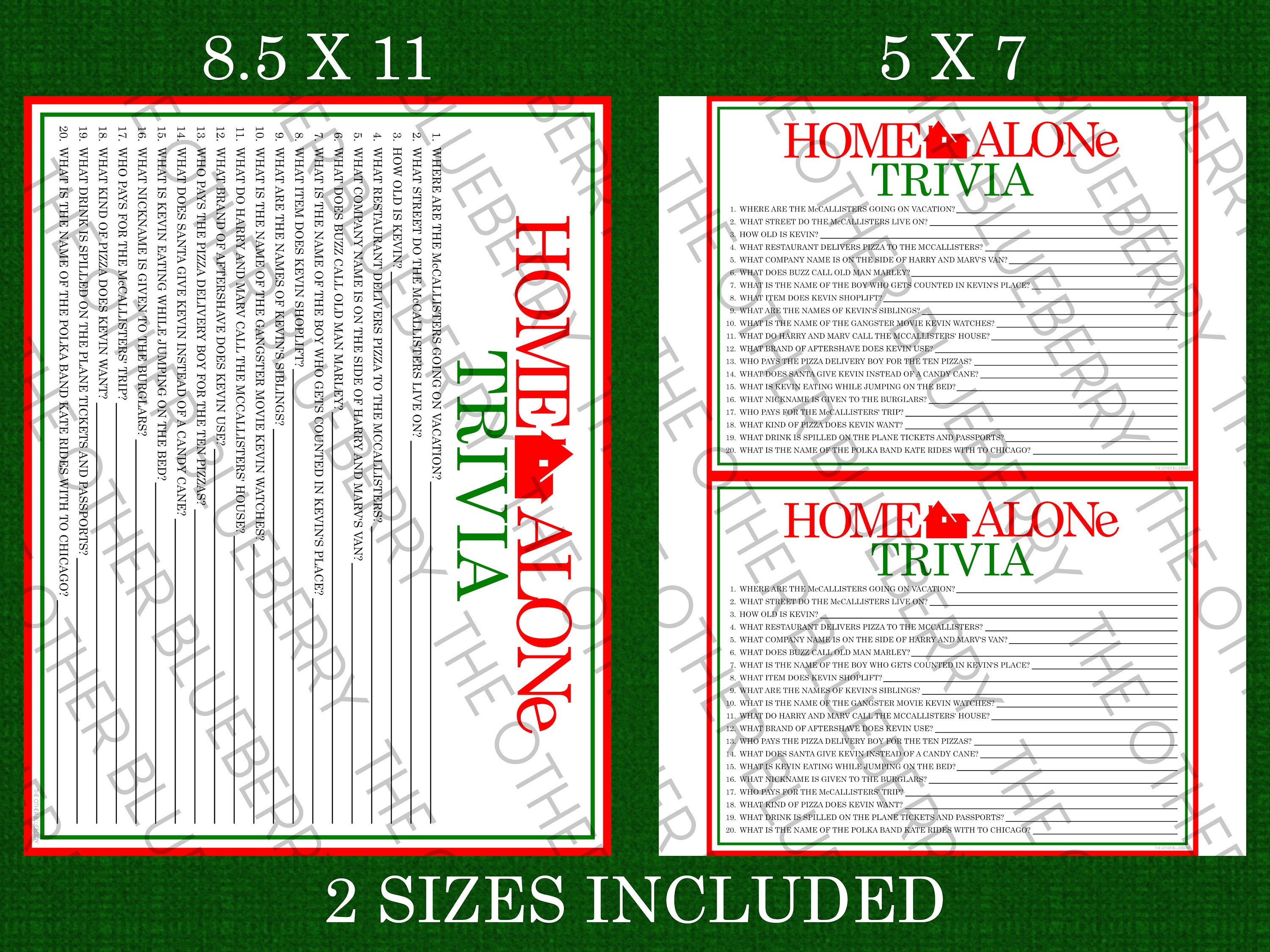 Home Alone Trivia Home Alone Game Christmas Party Christmas Movie Night ...