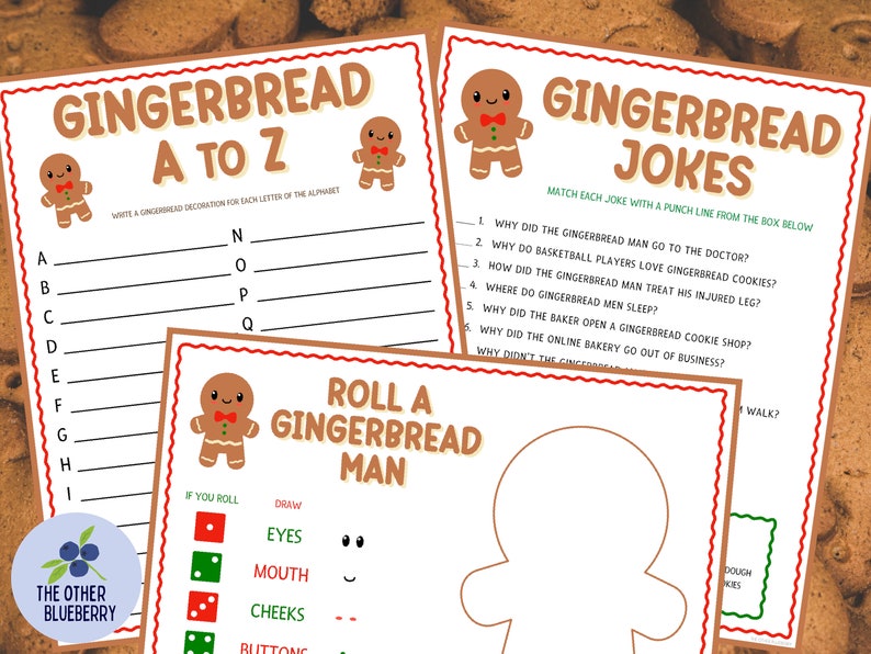 Gingerbread Game Bundle 5 Games Gingerbread (Instant Download) - Etsy
