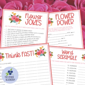 Flower Games | 8 Game Bundle | Garden Party Games | Flower Power Party ...