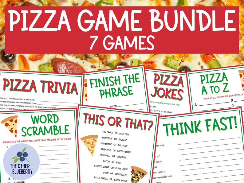 Pizza Game Bundle 7 Games Pizza Party Games Pizza Night - Etsy