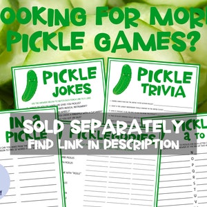 What's Your Pickle Name Game With Name Tags & Sign | Pickle Party Game ...