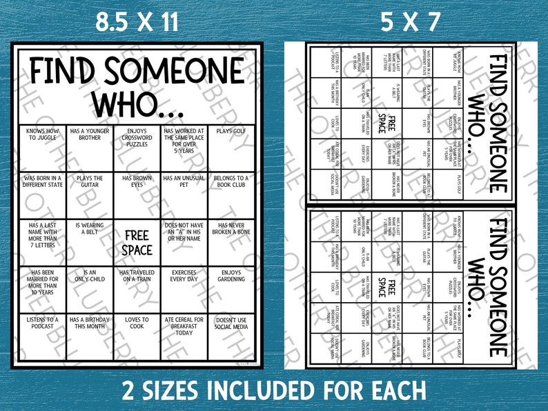 Icebreaker Bingo 3 Find Someone Who Games Human Bingo Party Game ...