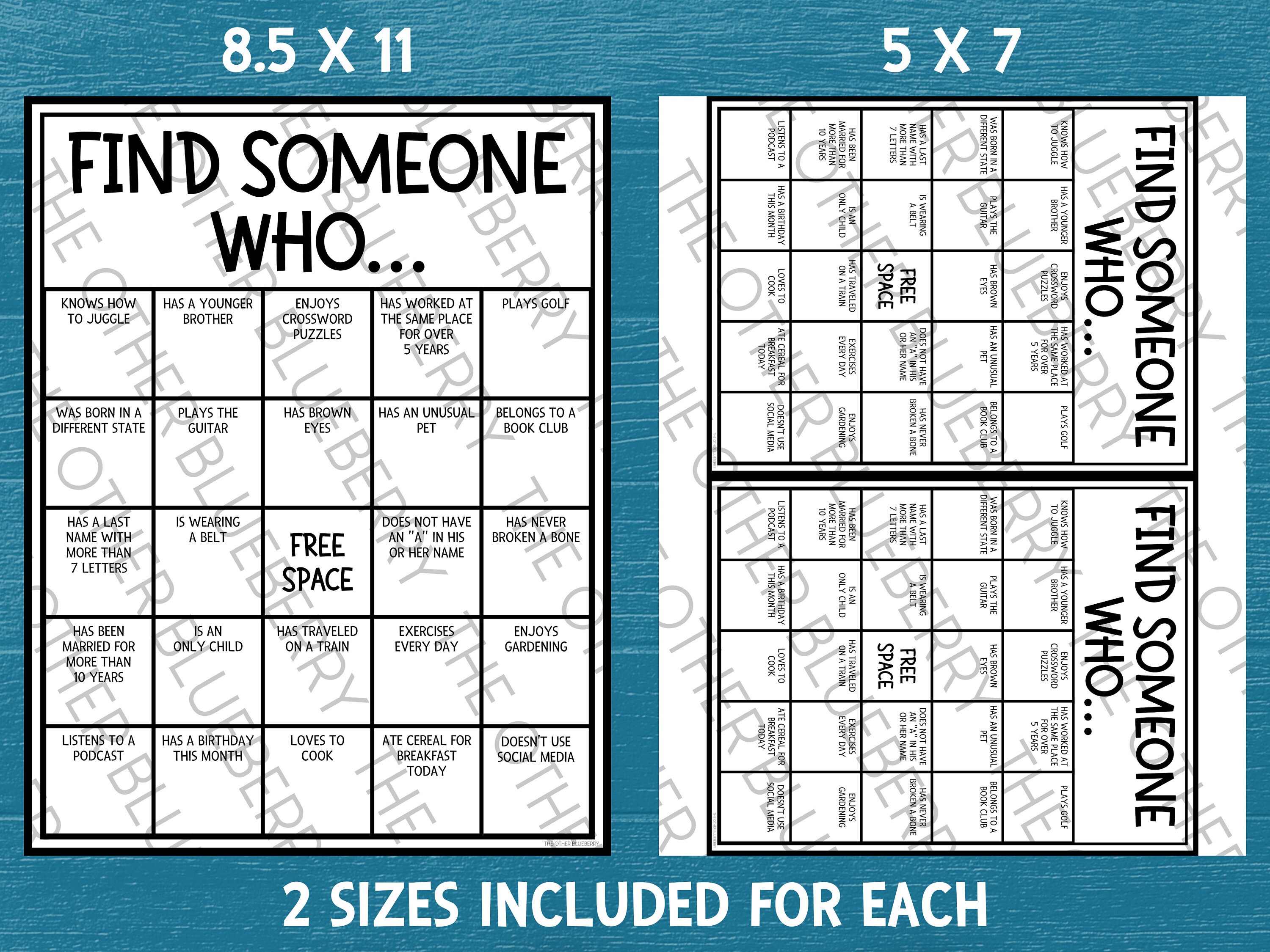 Icebreaker Bingo 3 Find Someone Who Games Human Bingo Party Game ...