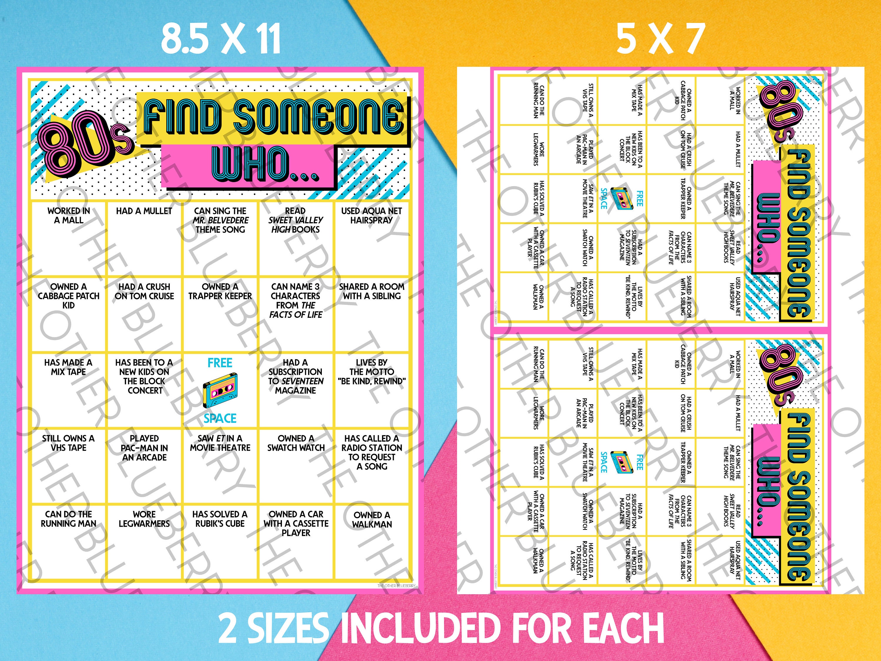 80s Game | FIVE "find Someone Who..." Games | 80s Party Game | 80s ...