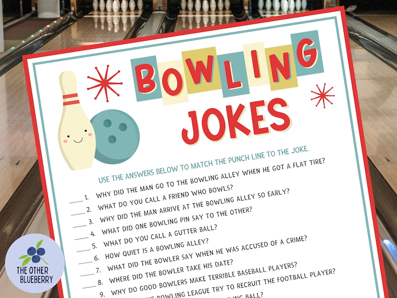 Bowling Jokes Bowling Party Game Bowling Birthday Game - Etsy