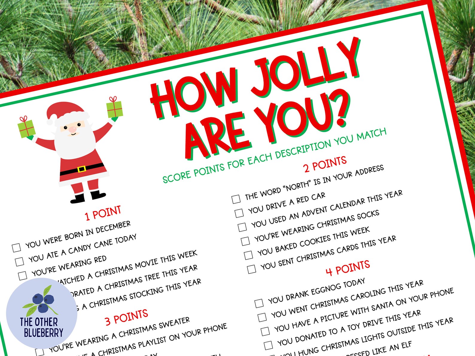 Christmas Game How Jolly Are You Christmas Party Game - Etsy