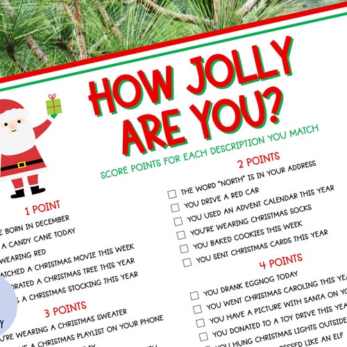 Christmas Game How Jolly Are You Christmas Party Game - Etsy