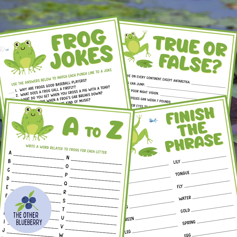 Frog Game Bundle | 7 Games for Adults & Kids | Frog Theme Activities ...