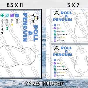 Roll a Penguin Game | Penguin Party Game | Winter Printable Game ...