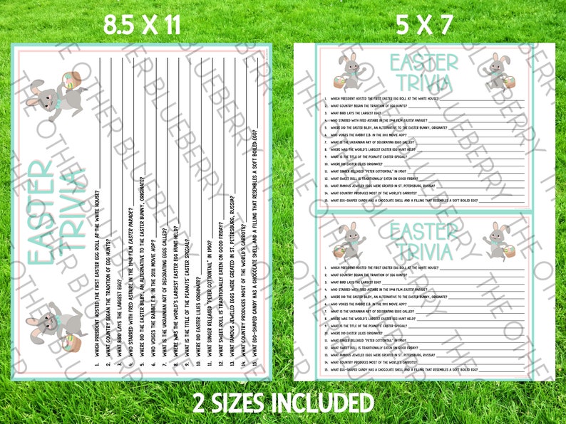 Easter Trivia Game | Easter Game | Easter Game for Adults | Easter Quiz ...