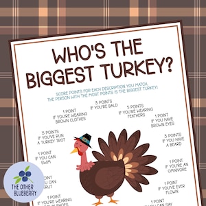 Thanksgiving Game | Who's the Biggest Turkey? | Who's Most Like the ...