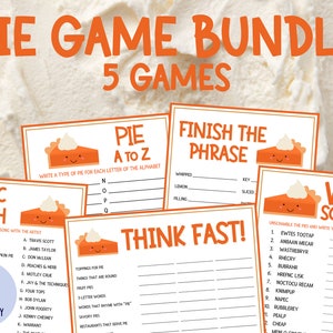 Pie Game Bundle | 5 Games | Thanksgiving Games | Pie Contest | Holiday ...