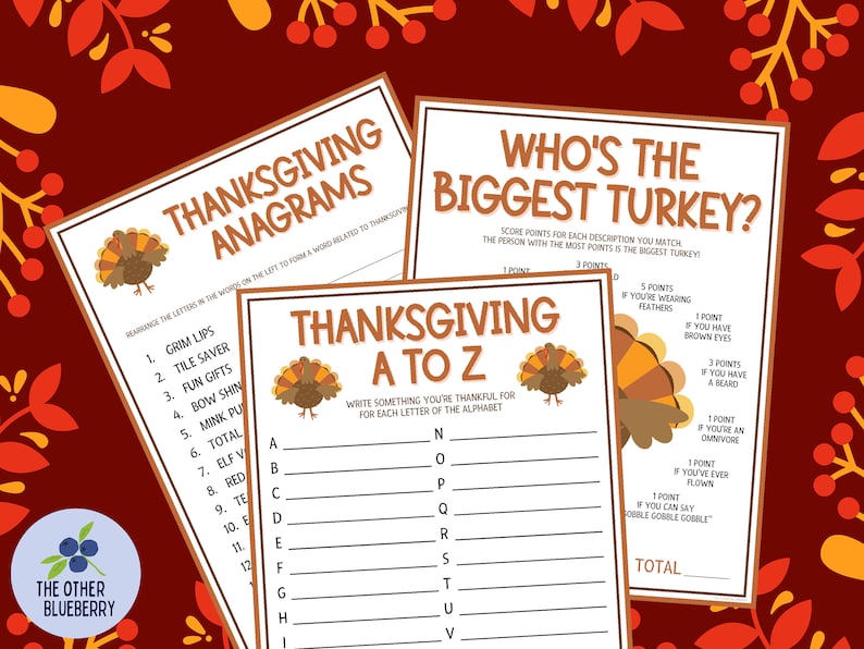 Thanksgiving Game Bundle | 10 Games | FUN Thanksgiving Games ...