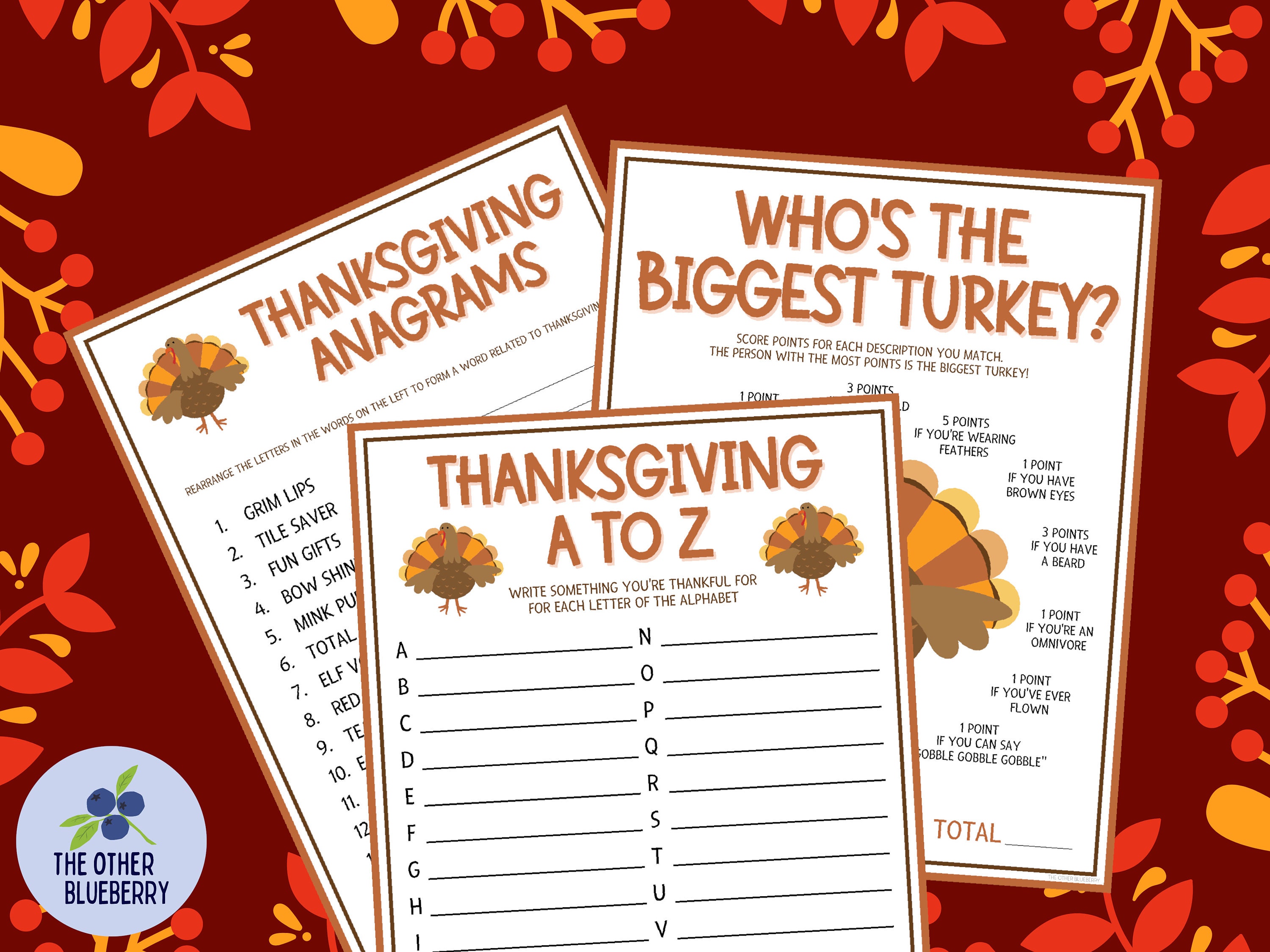 Thanksgiving Game Bundle 10 Games FUN Thanksgiving Games - Etsy