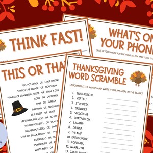 Thanksgiving Game Bundle | 10 Games | FUN Thanksgiving Games ...