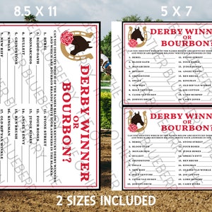 Derby Game | Derby Winner or Bourbon? | Kentucky Derby Party | Run for ...