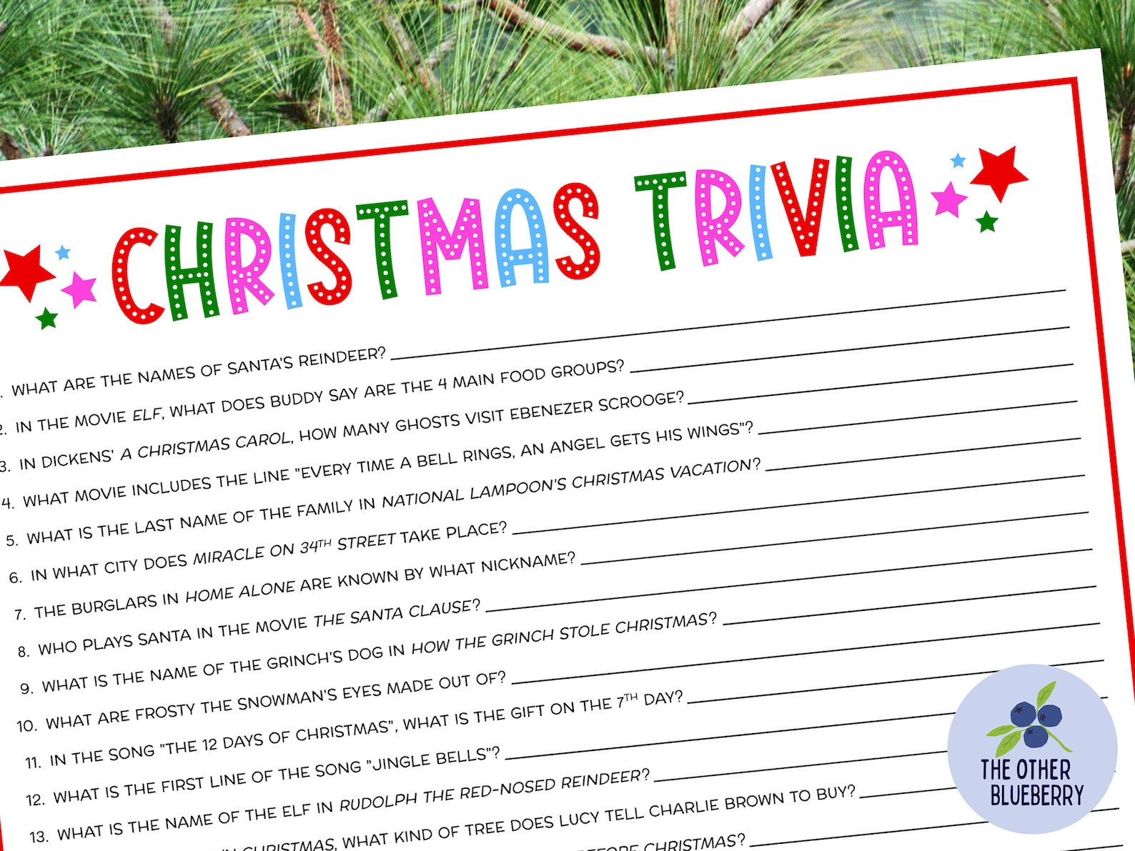 Christmas Trivia Christmas Game Christmas Party Game - Etsy