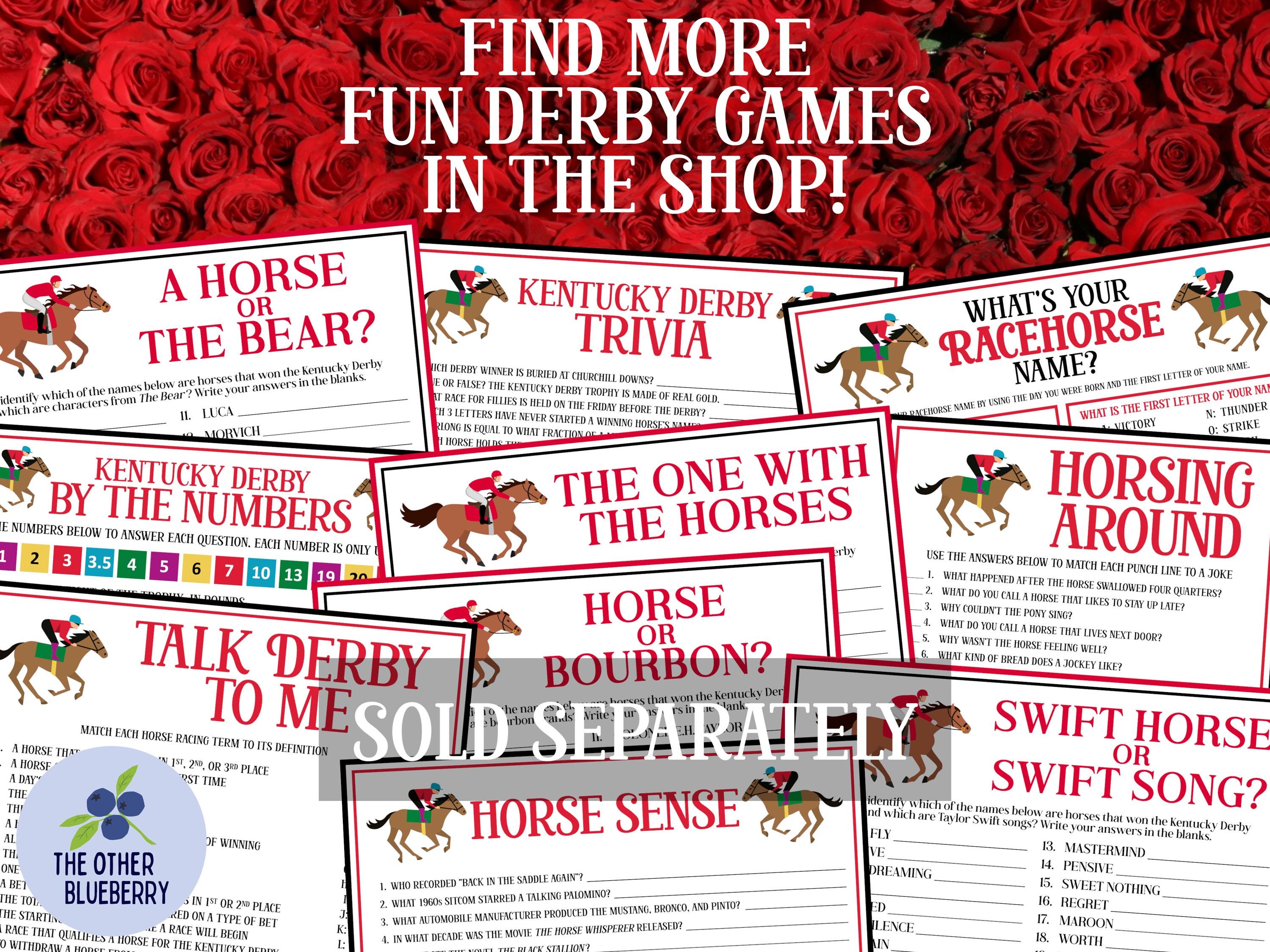 Derby Game | Derby Trivia | Kentucky Derby Party Game | Run for the ...