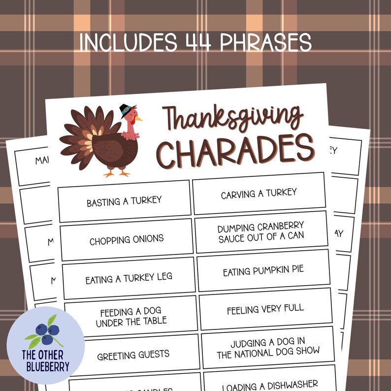 Thanksgiving Charades | 44 Thanksgiving Phrases to Act Out | Fun for ...
