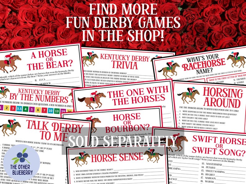 What's Your Derby Name Party Game With Nametags & Sign | Kentucky Derby ...
