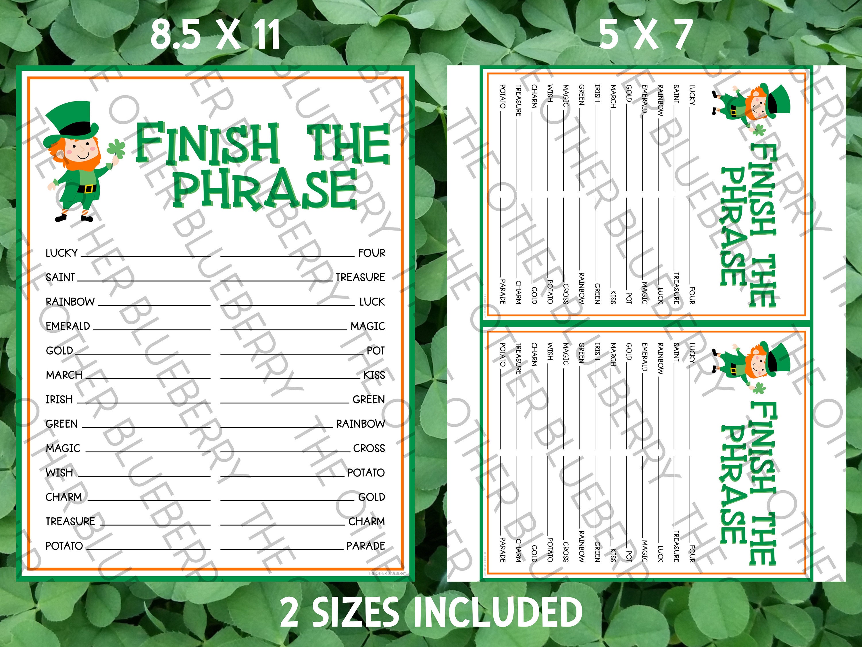 St. Patrick's Day Game | Finish the Phrase Game | St. Pat's Party Game ...