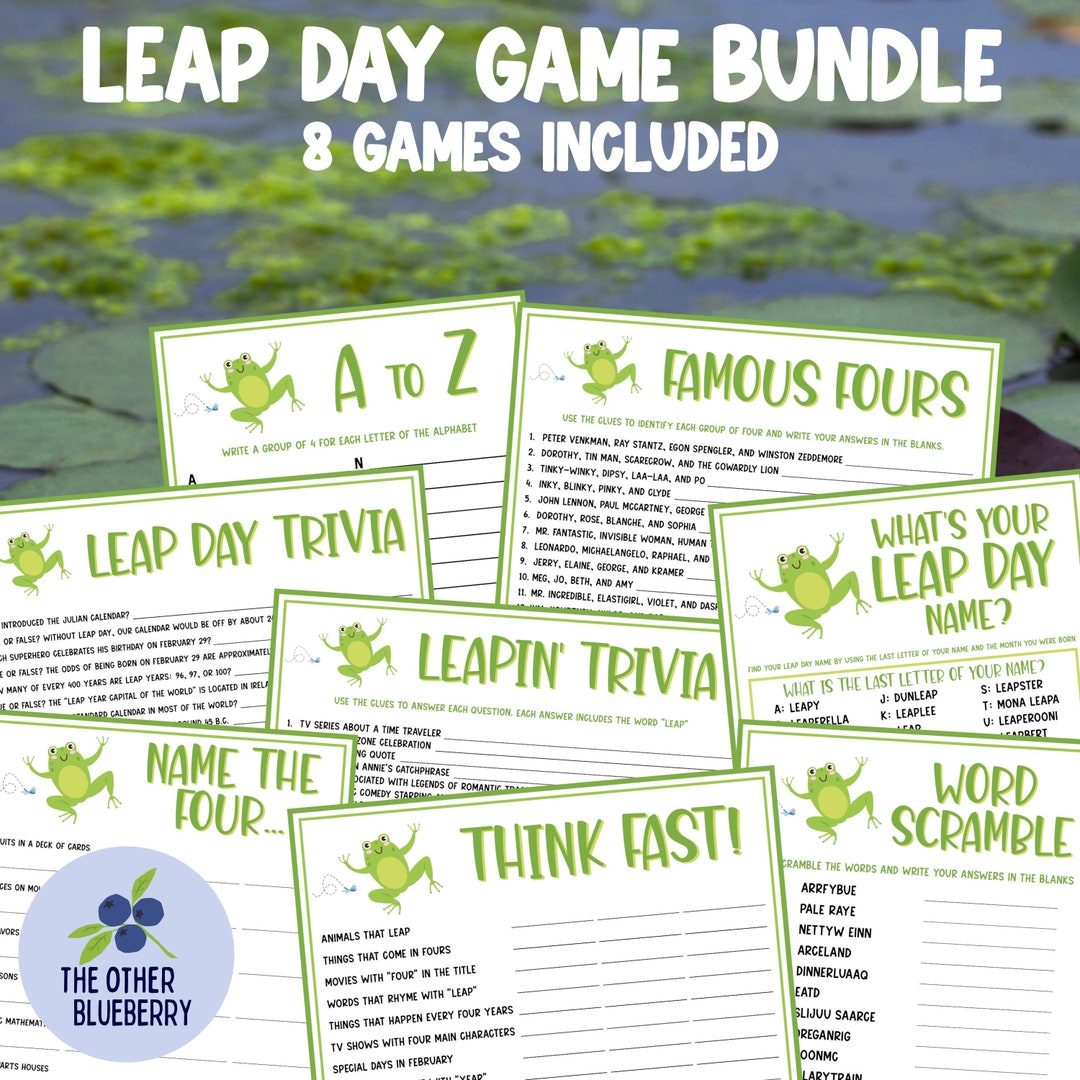 Leap Day Game Bundle | 8 Leap Day Games for Adults & Kids | Includes ...