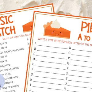 Pie Game Bundle | 5 Games | Thanksgiving Games | Pie Contest | Holiday ...