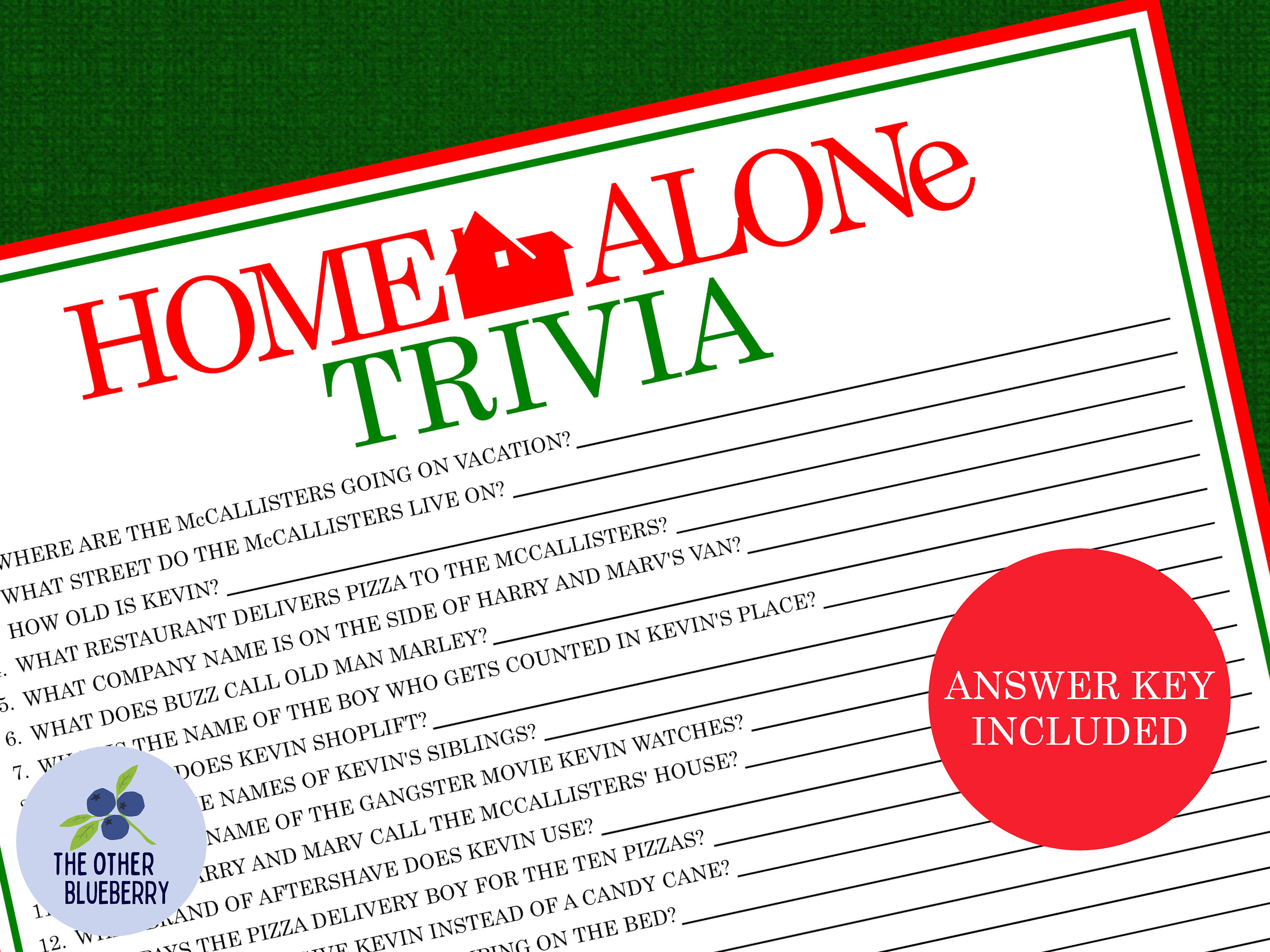 Home Alone Trivia Home Alone Game Christmas Party Christmas Movie Night ...