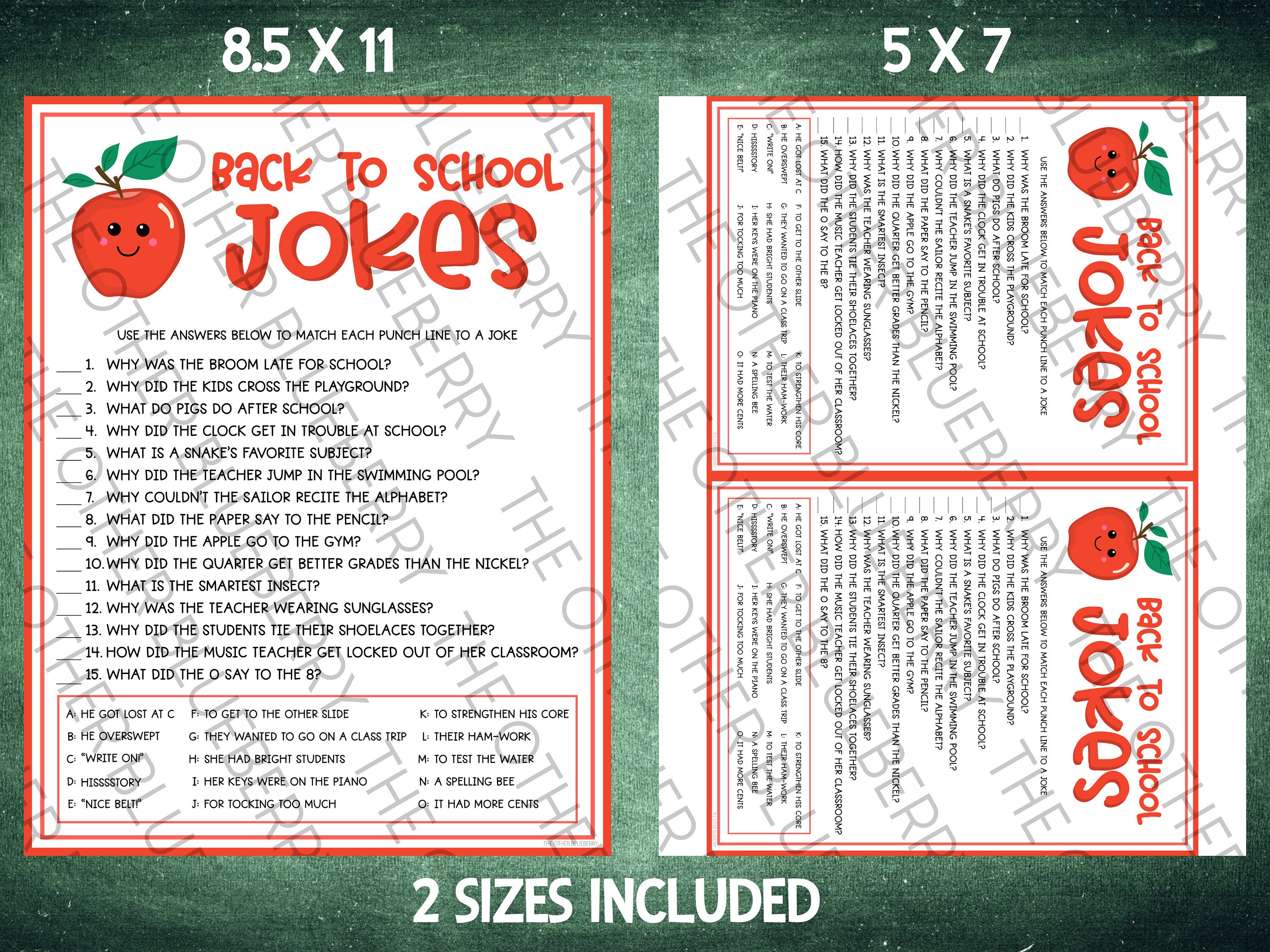 Back to School Jokes Back to School Party Game Classroom - Etsy