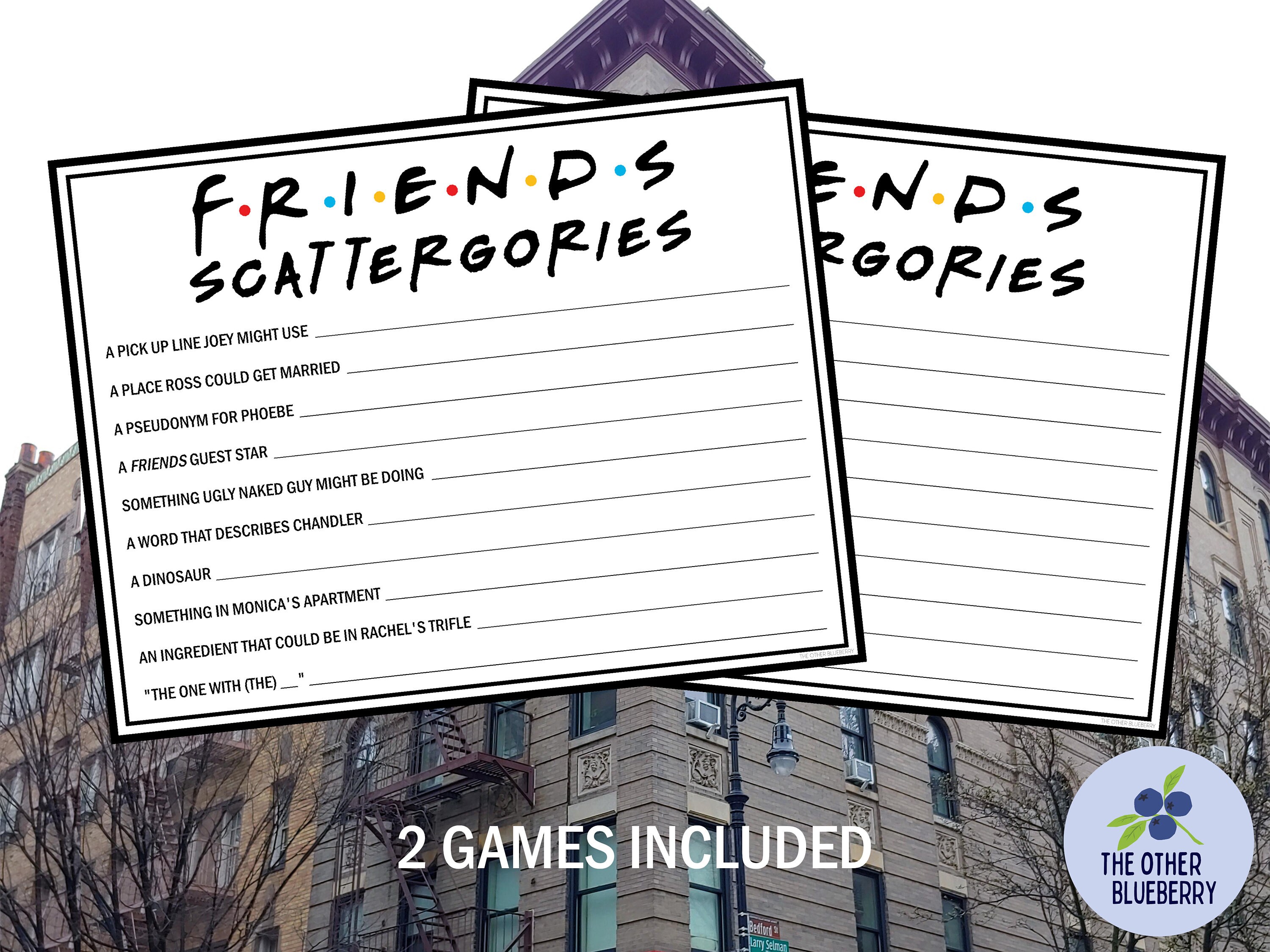 FRIENDS Scattergories 2 Games 20 Questions Friends TV - Etsy